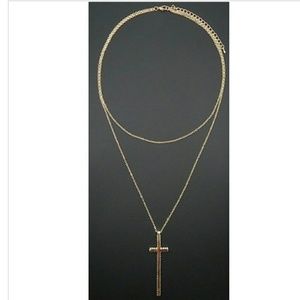 Jewelry | Two Layer Metal Cross Necklace | Poshmark